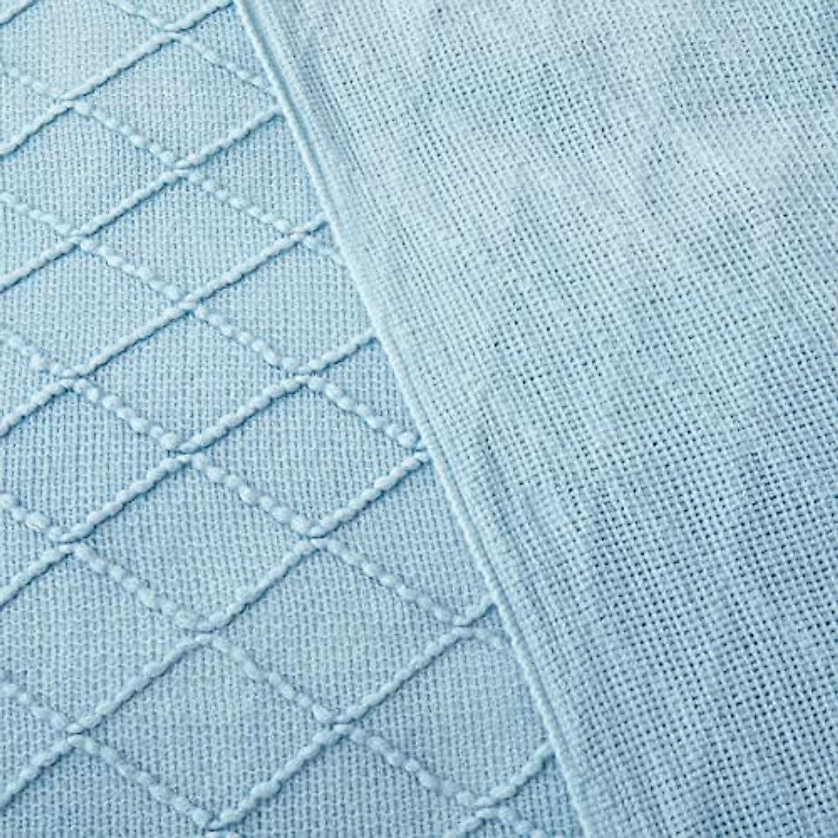 Counfeisly Acrylic Knitted Throw Blanket, Lightweight and Soft Cozy Decorative Woven Blanket with Tassels for Couch, Bed, Sofa, Travel, Suitable for All Seasons, 50 x 60 Inches, Blue