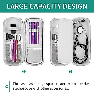 Yinke Case for Stethoscope 3M Littmann Classic III/Lightweight II S.E./Cardiology IV, Nurse Gift Hard Organizer Portable Carry Travel Cover Storage Bag