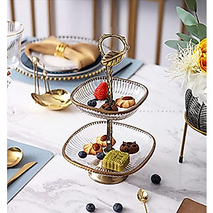 3-Tier 13.5’’ Cupcake Stand Hardware Fittings, Metal Mold Crown Holder DIY Making for Fruit Plate Cake Stand Snack Tray Replacement Parts for Tea Party Wedding Decoration (3 Sets - Retro Gold Leaf)