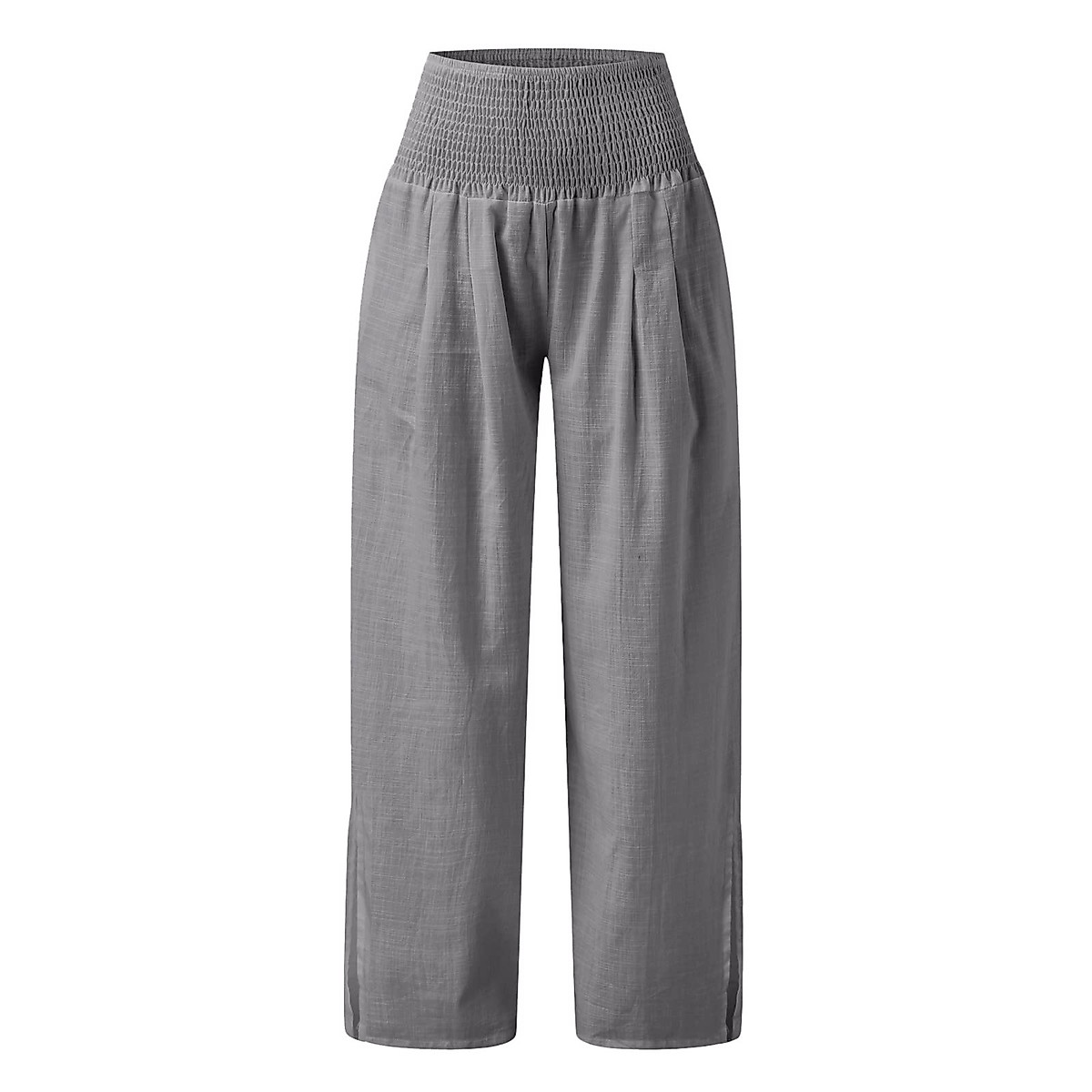 cooki Linen Pants for Women High Waisted Wide Leg Pants Summer Flowy Casual Straight Pants with Pockets Boho Lounge Pants for Women 2023