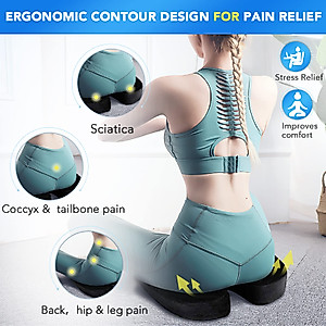 QUTOOL Lumbar Support Pillow&Gel Seat Cushion