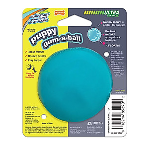 Nylabone Power Play Puppy Gum-a-Ball, Puppy Ball - Interactive Puppy Enrichment Toys - Puppy Must Haves (1 Count)