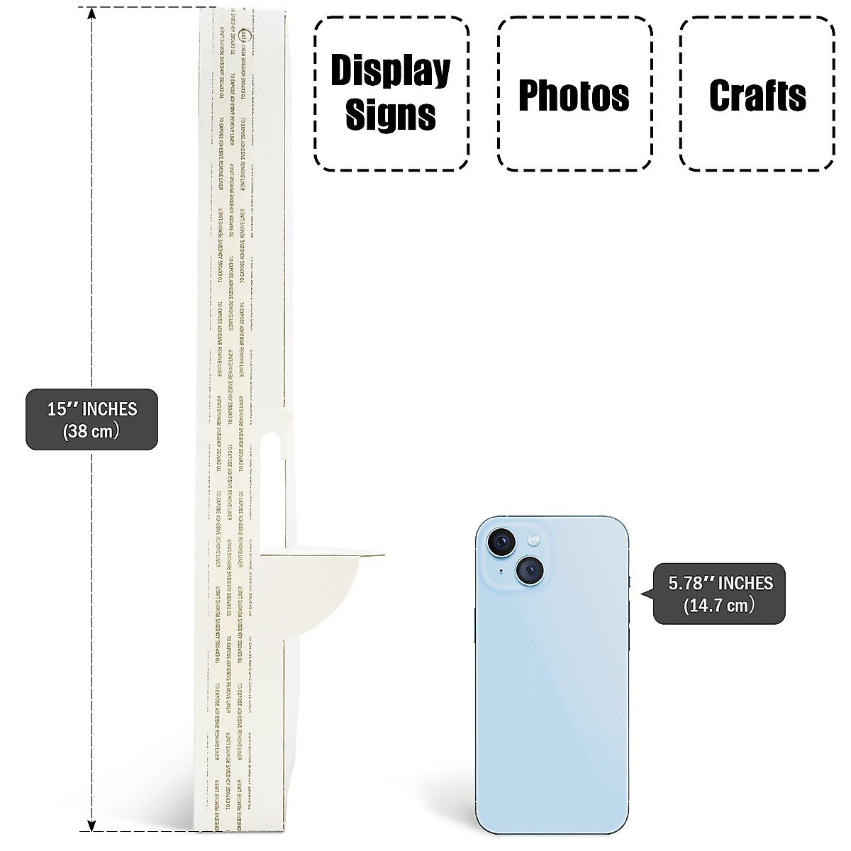 Lineco, Self Stick Easel Back, Archival Acid-Free, Display Signs Pictures Brochures Posters Frames Artwork Crafts (15", 25 Pack, White)