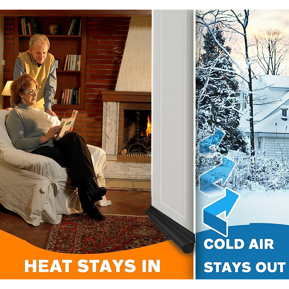 MAXTID Under Door Draft Stoppers 36 Inch White Door Draft Blocker Draft Stoppers for Bottom of Doors Seal Gap Reduce Wind/Breeze, Cold Air, Dust, Smoke, Door Seal Strips Sweeps