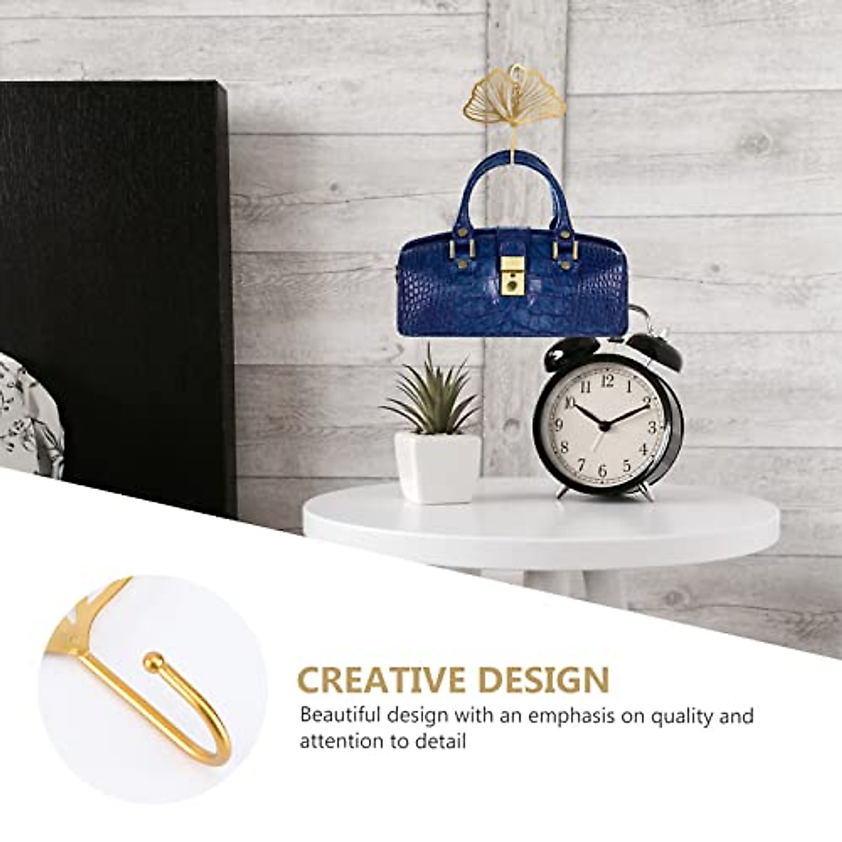 Cabilock 2pcs Gold Leaf Hooks Entryway Door Hooks Ginkgo Leaf Maple Leaf Hanging Hooks Decorative Wall Hook Hanger for Clothes Coat Hat Scarf