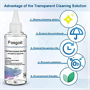 Printhead Cleaning Kit 100ml, Printer Cleaning Kit for Epson Ecotank Printer, Printer Cleaner Kit for HP Printhead, Inkjet Printer Head Cleaning Kit for Canon Brother Lexmark Print Head Liquid Nozzles