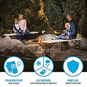 Lifetime 80305 Portable Folding Bench , White