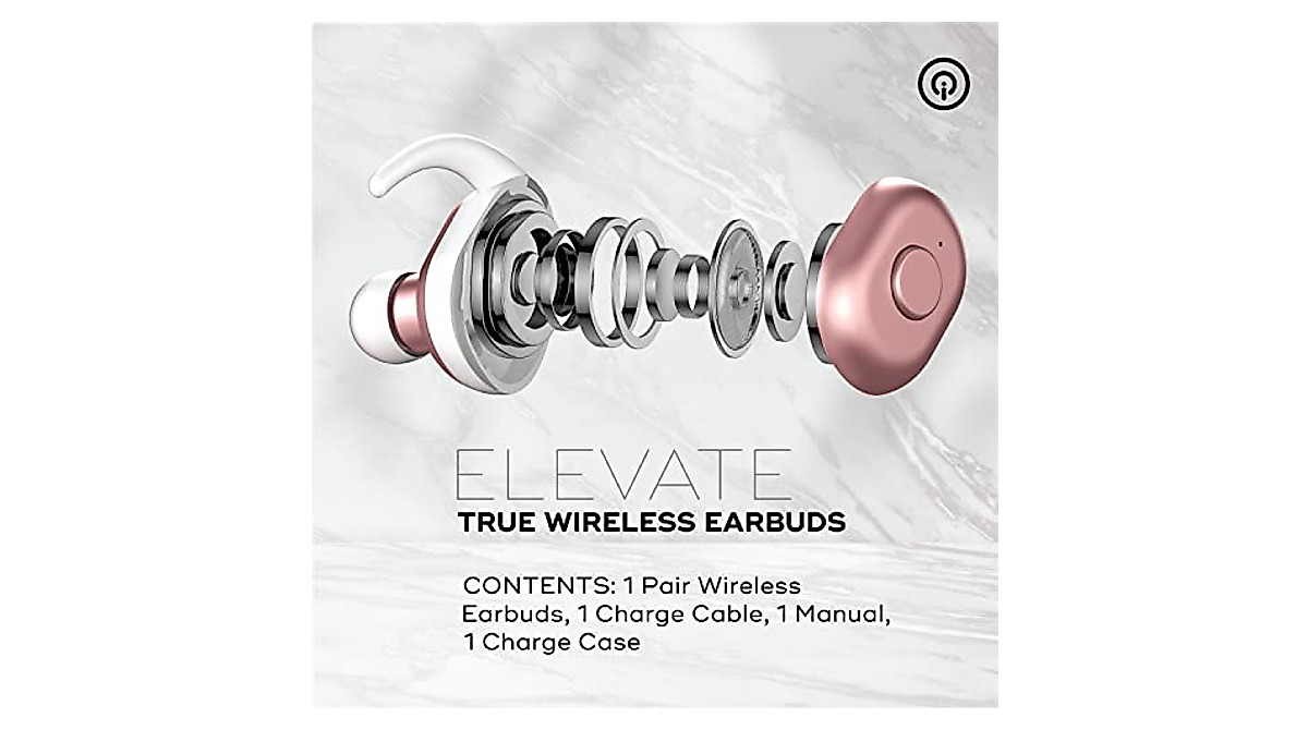 iWorld Elevate Wireless Earbuds Rose Gold – Universal Bluetooth Headphones