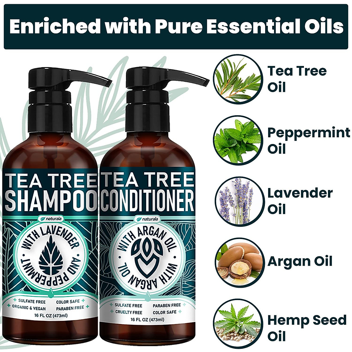 NATURALA Tea Tree Shampoo and Conditioner Set