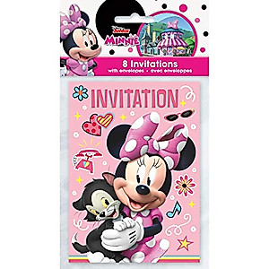 Unique Minnie Mouse Birthday Party Supplies Bundle Pack includes Party Invitations with Envelopes - 16 Count