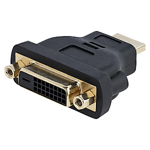 StarTech.com HDMI Male to DVI Female - HDMI to DVI-D Adapter - Bi-Directional - DVI to HDMI (HDMIDVIMF), Black
