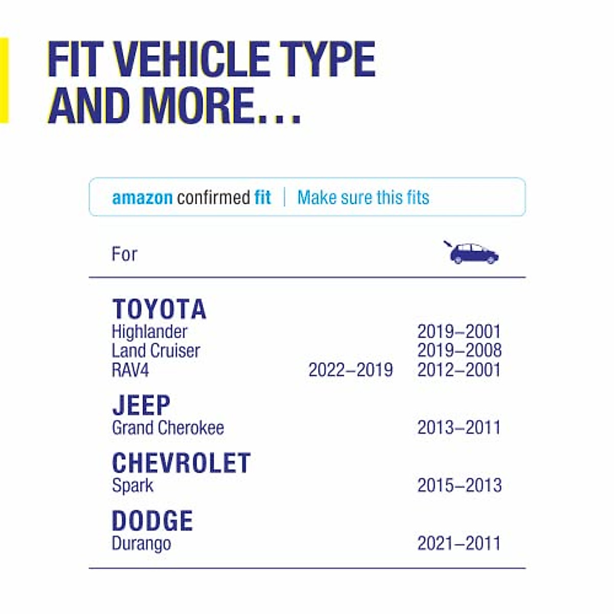 12" Rear Wiper Blades Replacement For TOYOTA RAV4 2022-2019,2012-2001, Highlander 2019-2001,Land Cruiser 2019-2013,2011-2008, Yaris 2019,11-06 Venza 14-09, BACK Windshield Wiper Blades-(12-A)