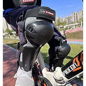 BARBOK Kids Dirt Bike Knee Pads Elbow Pads Youth Safety Anti-Collision Protective Gear for ATV Cycling Rollerblading Motorcycle Skateboard Scooter