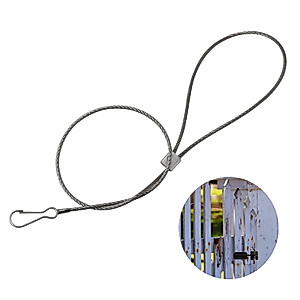 DGBRSM 2pcs Stainless Steel Adjustable Gate Latch Cable Pull Gate Latch Pull Gate Latch String Fence Gate Pull Lock Latch Gate Opener for Metal Wooden Fences Garden Backyard Door, Silver