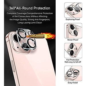 ivoler [4+2 Pack] Tempered Glass for iPhone 13 6.1 inch [4 Pack] with [2 Pack] Camera Lens Screen Protector with [Alignment Frame], Anti-Scratch Case Friendly Transparent HD Clear Film