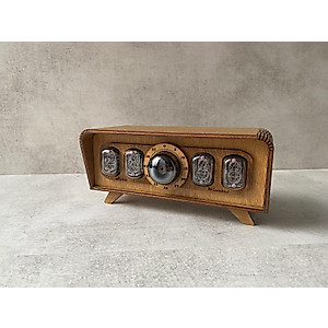 Handmade Nixie Tube Clock IN-12 - made in Ukraine - Vintage Retro Table Clock - Wooden Desk Nixie Tube Clock