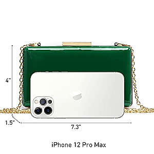 Dasein Women Evening Purses Clutch Bags Formal Party Clutches Wedding Purses Cocktail Prom Handbags (Patent Leather Green)