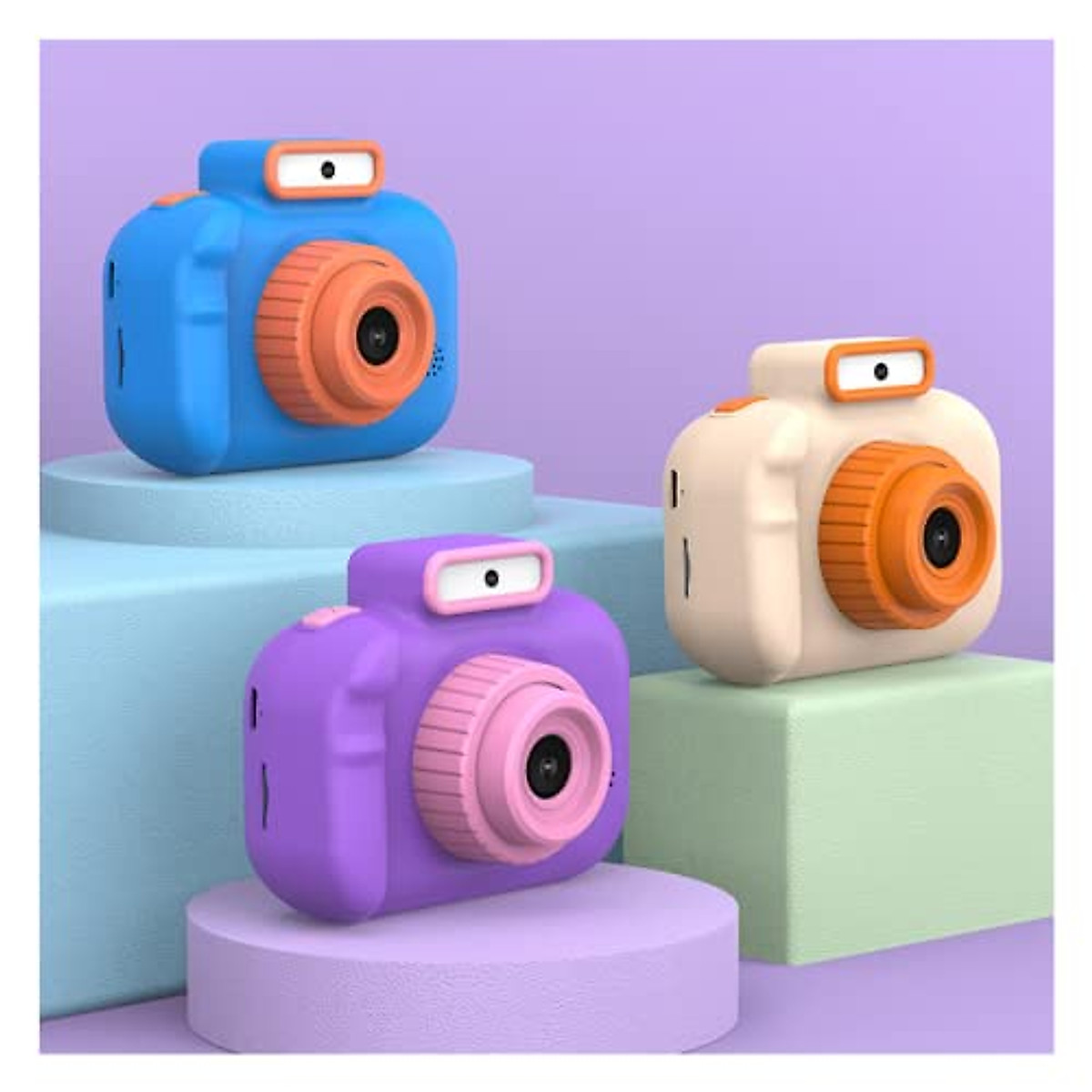 1080P HD Digital Camera, 4800W Front and Rear Dual Camera, Video and Games, with Flashlight, 800Mah Battery