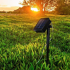 XNNATA Solar String Lights, 33Ft 100 LED Copper Wire Starry String Light, Indoor Outdoor Waterproof Solar Decoration Lights for Gardens, Home, Party Ornaments(RGB)