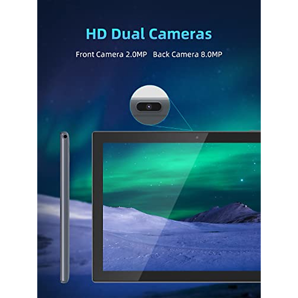 Tablet Android 11, Tablet 10 inch, 2GB RAM+64GB ROM & 512GB Expand, 2+8MP Dual Camera, 2.4G WiFi, Bluetooth, IPS Touch Screen, 6000mAh Battery, Google GMS Certified Tablets Grey