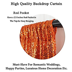 Sequin Curtains 2 Panels 2FTx8FT Orange Glitter Sequin Backdrop Curtains Orange Sequin Photo Backdrop Sequin Window Curtains Wedding Party Background Drapes (2FTX8FT, Orange)…