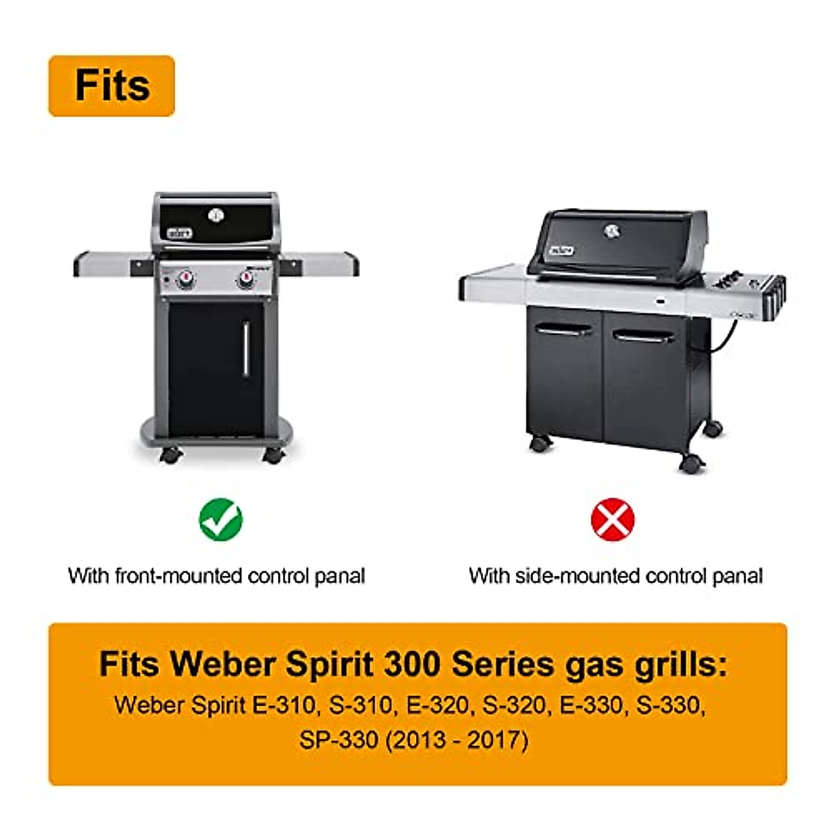 7636 Flavorizer Bars and 69787 Burner Tube for Weber 7636 69787, 15.3'' Flavorizer Bars and Burner Tube Kit for Weber Spirit I & II 300 Series,E-310,E-320,E-330,S-310,S-320,S-330 with Front Control