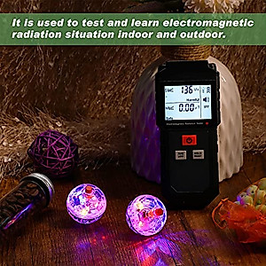 3 Pcs Ghost Hunting Equipment Kit, EMF Meter and 2 LED Light Up Motion Activated Cat Balls, Digital Electromagnetic Radiation Tester Detector Motion Activated Cat Ball Toy for Outdoor Ghost Hunting