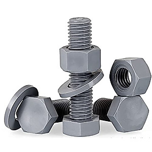 2pcs Grey PVC Outer Hexagon Set M16x130mm for Electrical Accessories Machinery Etc.