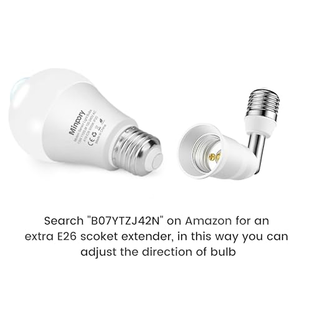 Minpory Motion Sensor Light Bulbs Outdoor, Movement Activated Dusk to Dawn LED Security Bulbs, 13W(100W Equivalent) A19 E26 5000K Daylight Cool White for Garage Porch Basement Hallway Closet, 2 Pack