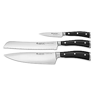 WÜSTHOF Classic IKON 3-Piece Starter Knife Set,Black