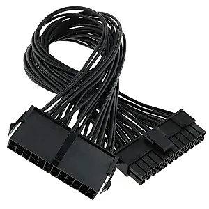 E-outstanding ATX 24 Pin Extension Cable Lead 24 Pin Male to 24 Pin Female ATX Power Supply PSU Extension Cable Extender for Motherboard 32cm/12.6Inch