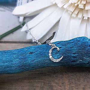 Dazzlingrock Collection 0.05 Carat (ctw) 14K Diamond Lowercase Letter 'c' Initial Pendant for Mother's Day, White Gold