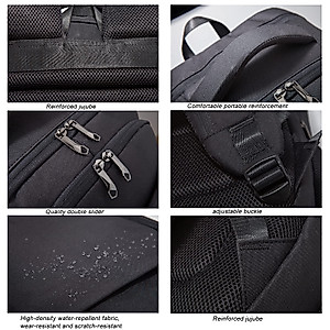 Seekvigor Laptop Backpack for Men, Business Computer Backpack with USB Charging Port, 28L Water Resistant College Backpack with Laptop Compartment for 15.6 Inch Notebook, Black