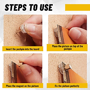 Magnetic Pushpin Magnetacks Magnet Thumbtack Poster and Photo Hangers for Walls Bulletin Boards (20)