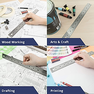 24" Stainless Steel Ruler with Non-Skid Cork Backing: 32 & 64 divisions per inch