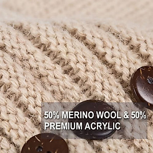 Gloves for Women, Winter Gloves Women Warm Merino Wool Cable Knit with Thick Thermal Thinsulate Lined, Gloves for Cold Weather with Touchscreen Fingers Anti-Slip (Black)