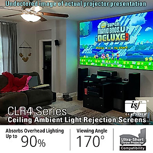 Akia Screens CLR and ALR Projector Screen 123 inch 16:9 Ceiling Light Rejecting and Ambient Light Rejecting Projection Screen for UST Projection, Edge Free Fixed Frame Screen AK-NB123H-CLR4