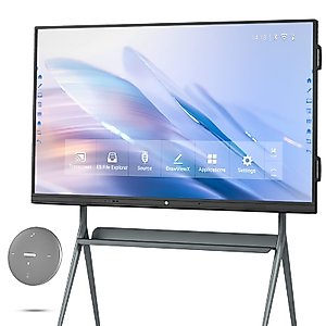 TIBURN Smartboard HQ Board 75" R1-M 4K UHD Interactive whiteboard Touch Screen Board Digital Whiteboard Digital Board(Smart Board with Removable Stand, and Conference Speaker)