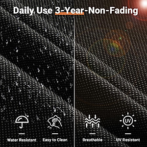 ovios 3 Piece Outdoor Patio Furniture with 3 Seat Sofa & Ottoman,Rattan Wicker Coversation Set with High Back,Sectional Sofa for Outside Porch Balcony Backyard Pool,Black