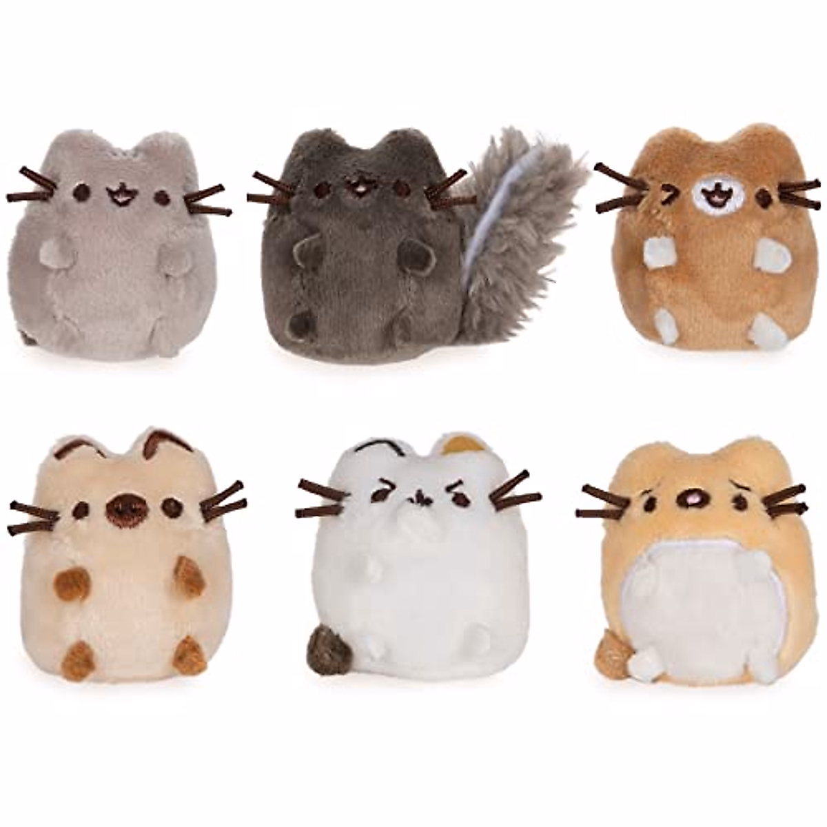 GUND Pusheen Comic Collector I Love Kitties Set of 6 Plush Stuffed Animal Cats, 2"