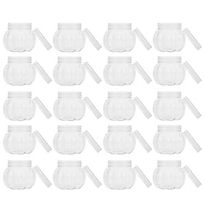Mini Halloween Candy Jar Plastic Halloween Candy Jars with Lids 20PCS Pumpkin Shaped Clear Cookie Jar Container Storage Jars for Coffee Bean Nut Spices Canister Party Sweet