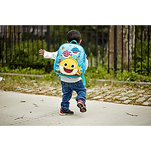 AI ACCESSORY INNOVATIONS Baby Shark 14" Boys & Girls Backpack, School Travel Bag for Toddler, Features Die Cut Baby Shark front Pocket, 2 side mesh pockets, and Adjustable Padded Straps