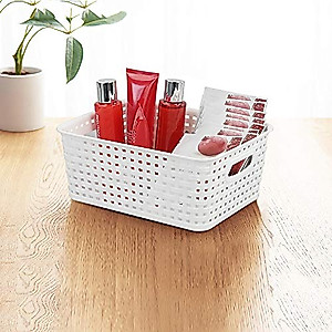 Rinboat Multi-Colored Plastic Storage Baskets, Office Drawer Organizer Baskets, 6 Packs, F