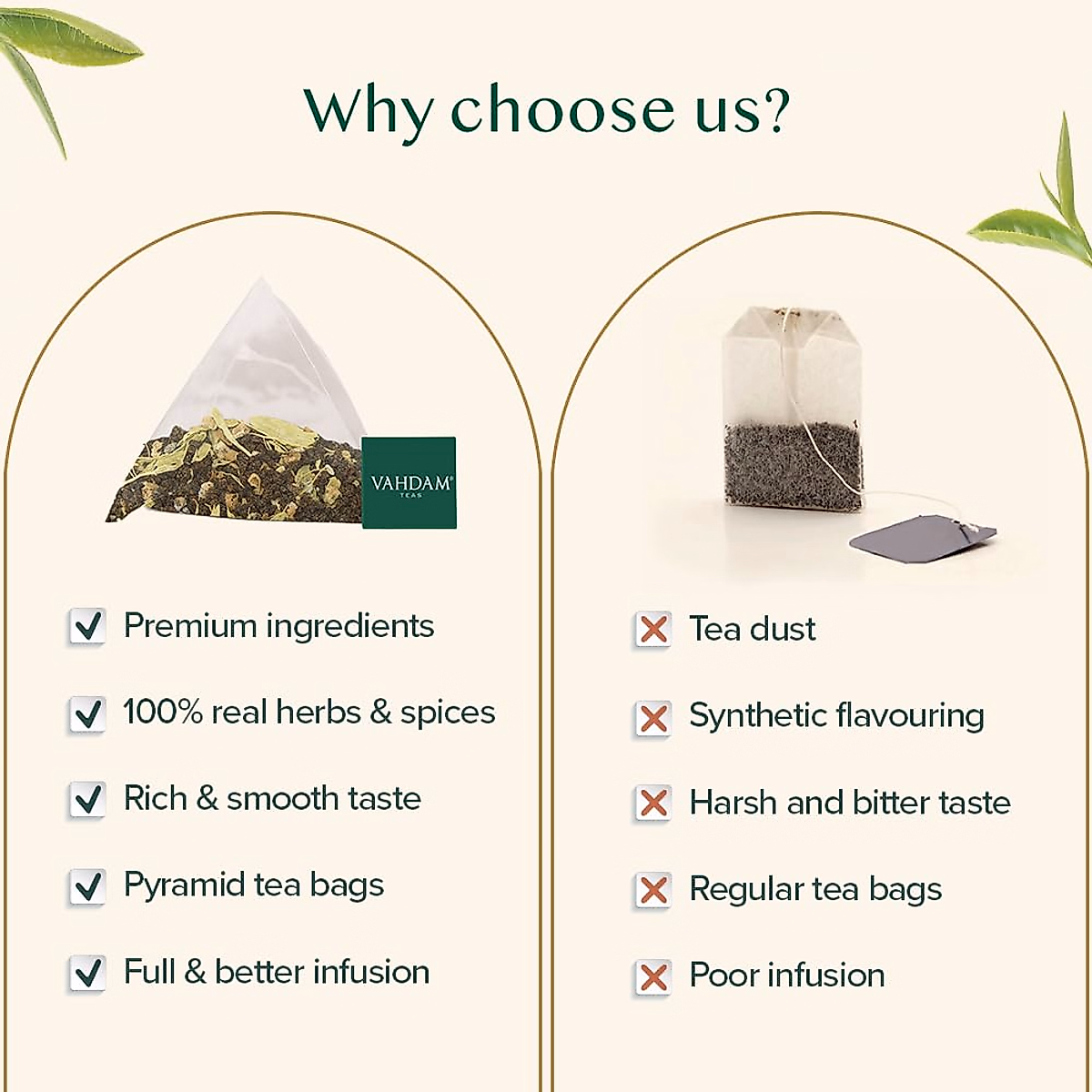 VAHDAM, Cardamom Masala Chai Tea Bags (30 Count) Non GMO, Gluten Free, No Artificial Flavor | Blended w/Exotic Spices | Chai Tea | Resealable Ziplock Pouch | Individually Wrapped