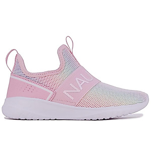 Nautica Kids Youth Athletic Fashion Sneaker Running Tennis Shoe Slip On- Boy - Girl Little Kid Big Kid-Aloise-Multi Pink Size-2