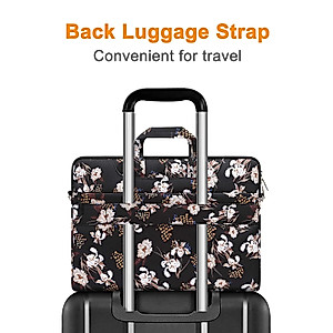 MOSISO Laptop Bag for Women, 15 inch Computer Bag Compatible with MacBook, HP, Dell, Lenovo, Asus, Notebook, 15.6 inch Laptop Shoulder Bag Carrying Messenger Sleeve with Strap, Wheatear Print