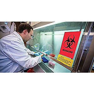 Biohazard Stickers Sign 4" X 4" Waterproof Biohazard Warning Label，Use for Hospitals and Industrial (20/Pack）