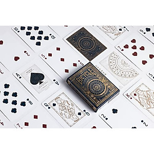 Bicycle Cypher Premium Black Playing Cards, Gold Foil, Encrypted Messages in Playing Cards, 1 Deck