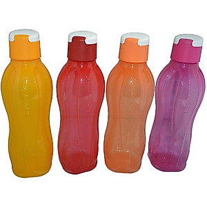 Tupperware Aquaslim Flip Top Water Bottle 750ml - 4pcs set (multicolor)