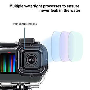 SOONSUN Waterproof Case for GoPro Hero 11 Black/Hero 10 Black/Hero 9 Black, 60M Underwater Protective Dive Housing Case with Cold Shoe Mount Adapter for GoPro Hero 11 10 9 Black Action Camera